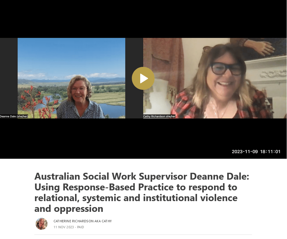 Conversation with Dr.Catherine Richardson about Response-based Practice ...